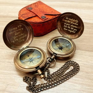 Personalized Working Compass, Engraved Compass, Anniversary Gift ...