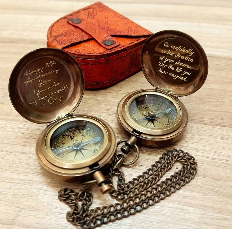 Personalized Working Compass Engraved Compass Anniversary - Etsy