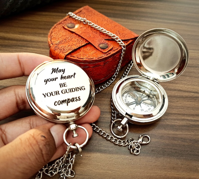Personalized Working Compass Custom Engraved Compass Silver - Etsy