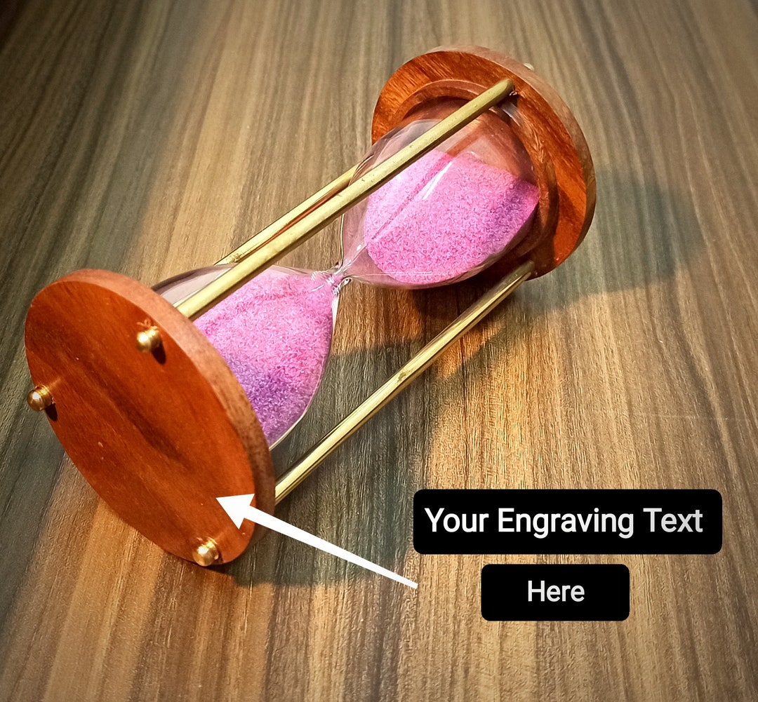 Personalized Hour Glass, Engraved Wooden Hour Glass, Personalized Sand ...