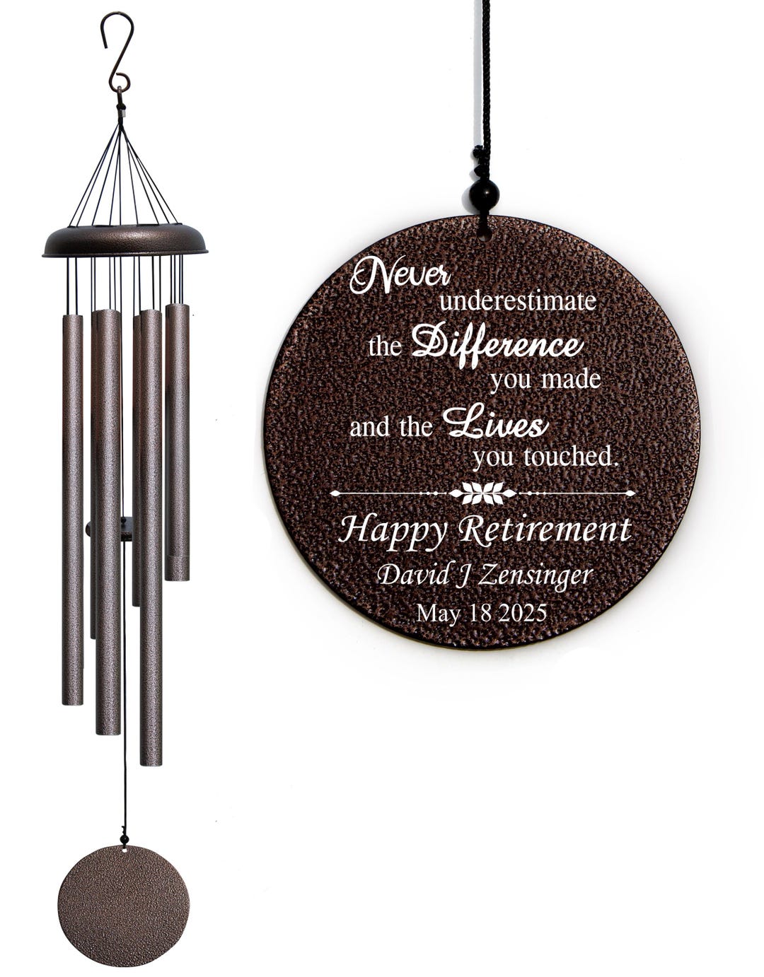 Retirement Wind Chime, Personalized Retirement Wind Chime Difference ...