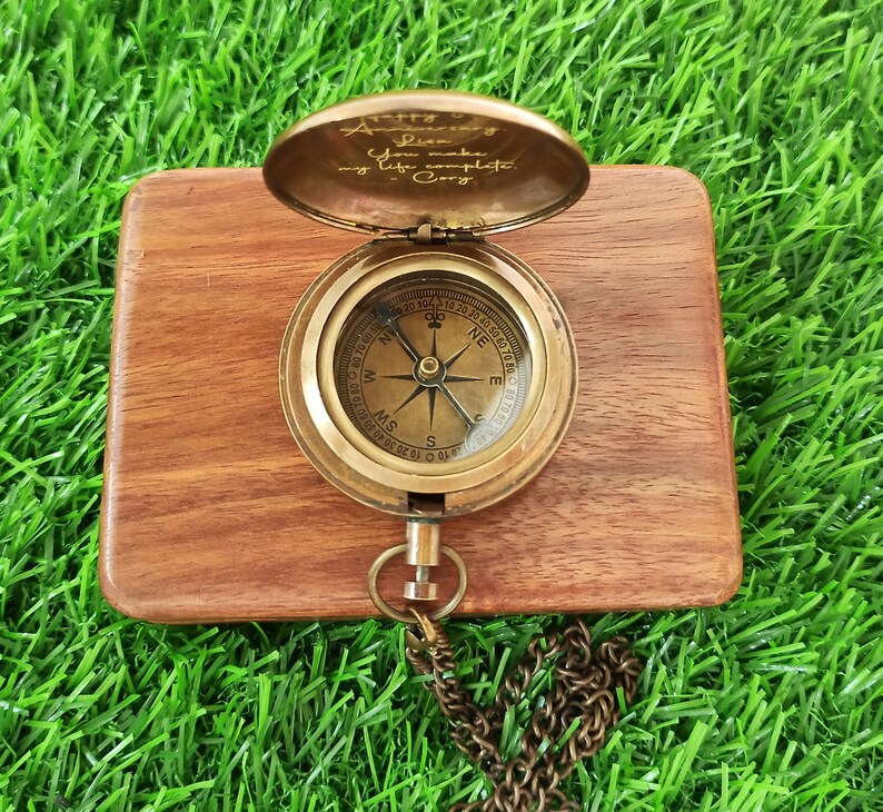 Personalized Working Compass Engraved Compass Anniversary - Etsy