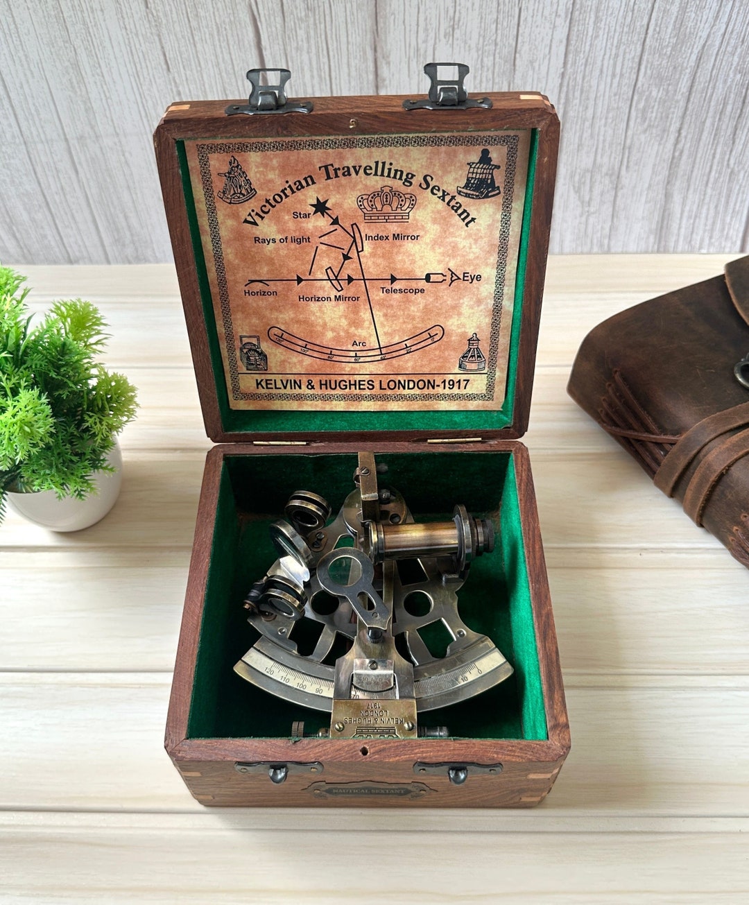 Nautical Brass Working Sextant, Antique Maritime Navigational ...