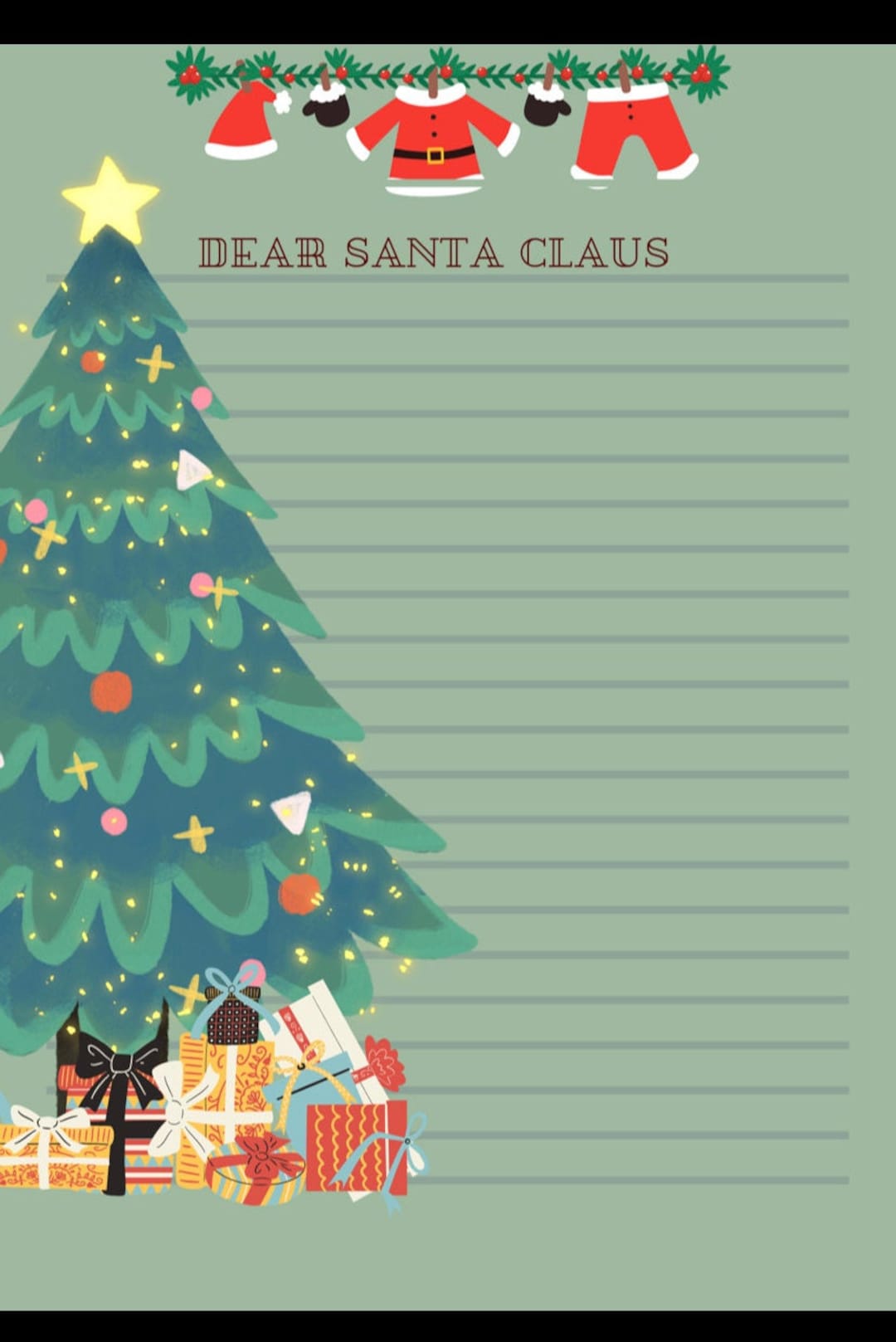 Letter to Santa Sheet - Etsy