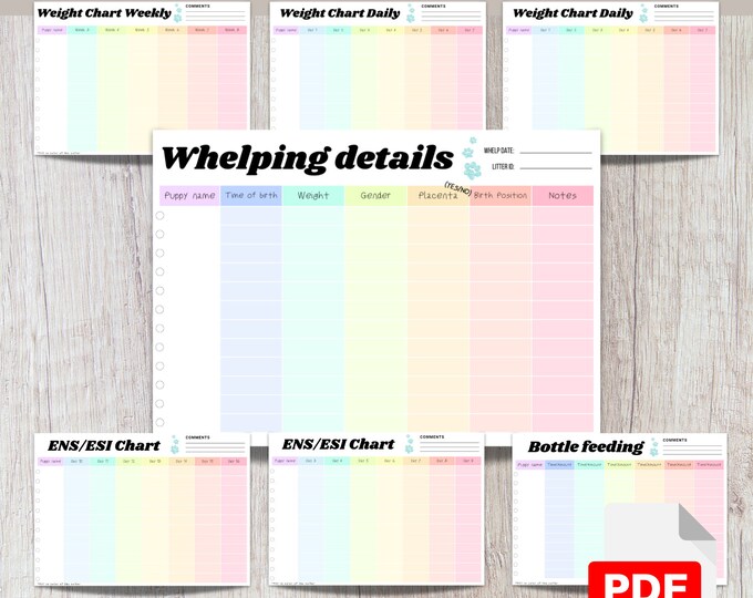 Whelping Chart PDF Digital Download - Etsy UK