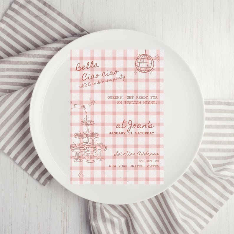 Authentic Italian Dinner Menu Printable - Perfect for Dinner Parties ...