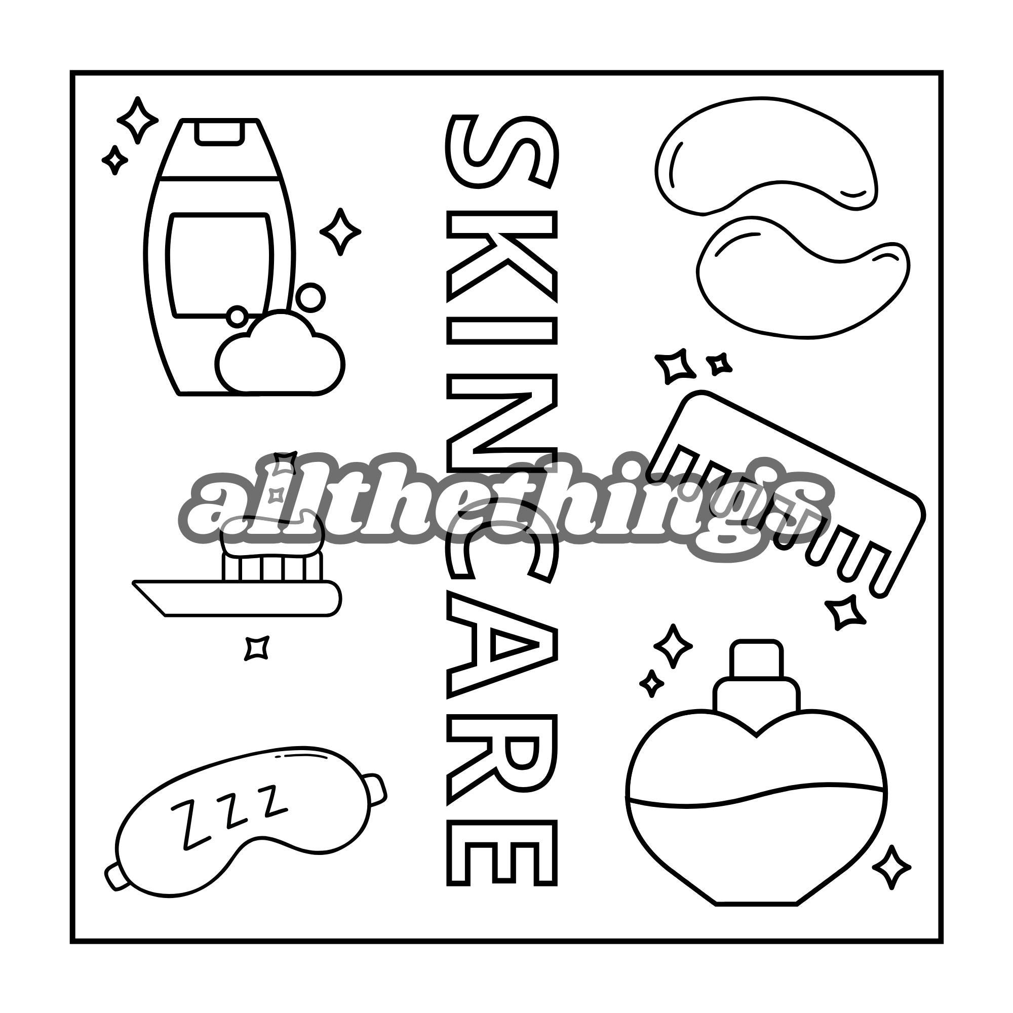 Cute Skincare Coloring Pages – 5 Digital Download Pages for Girls ...