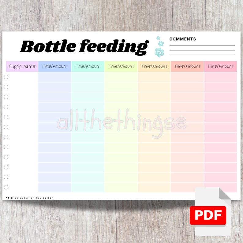 Whelping Chart - PDF Digital Download - Etsy