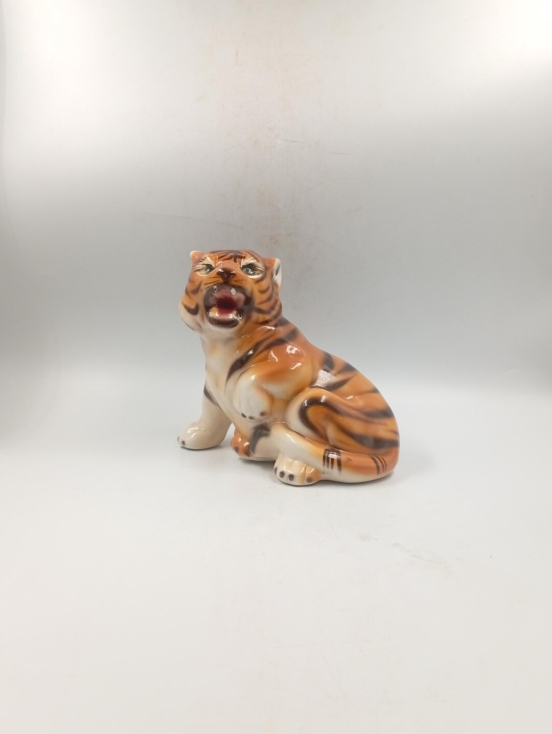 Vintage Ceramic Tiger Cub Statue 70s 80s Hollywood Regency Midcentury ...