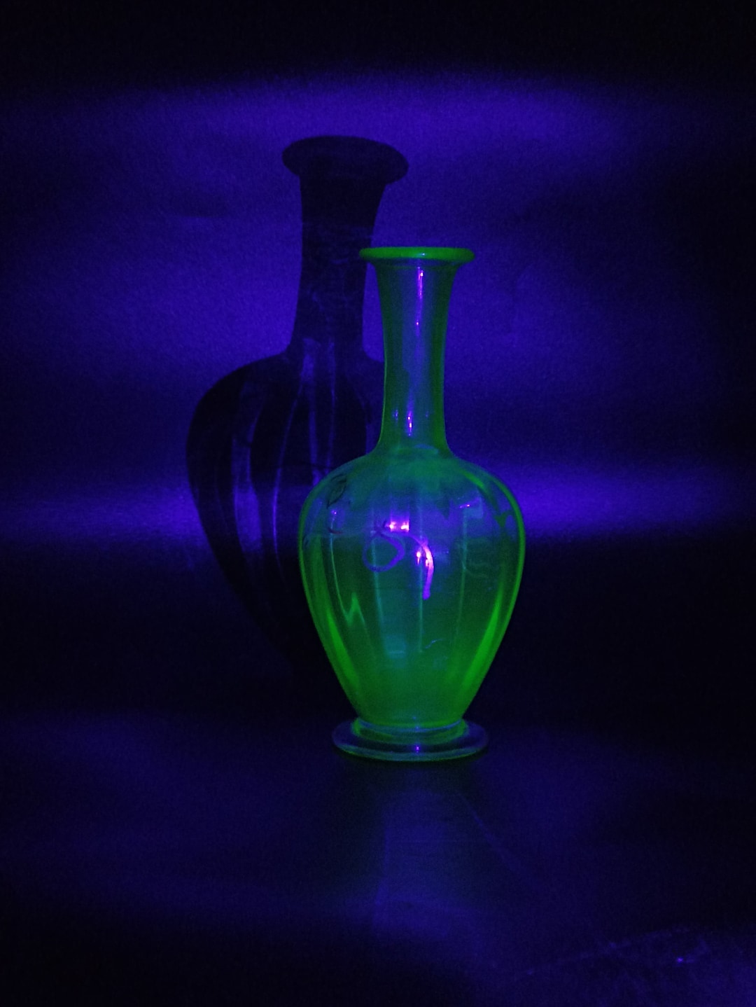 Old Ouraline Carafe UV Uranium Glass France 19th Century 1900 Vintage ...