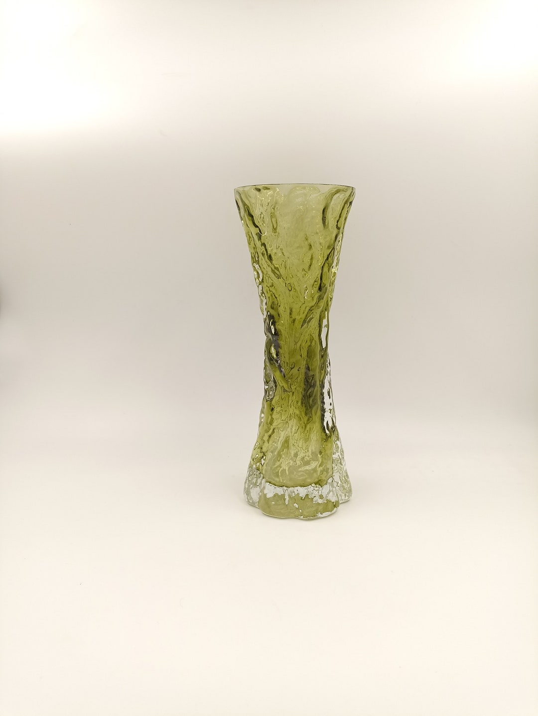 Green Frosted Glass Vase Ingrid Glass Vintage Midcentury Design 60 70's ...