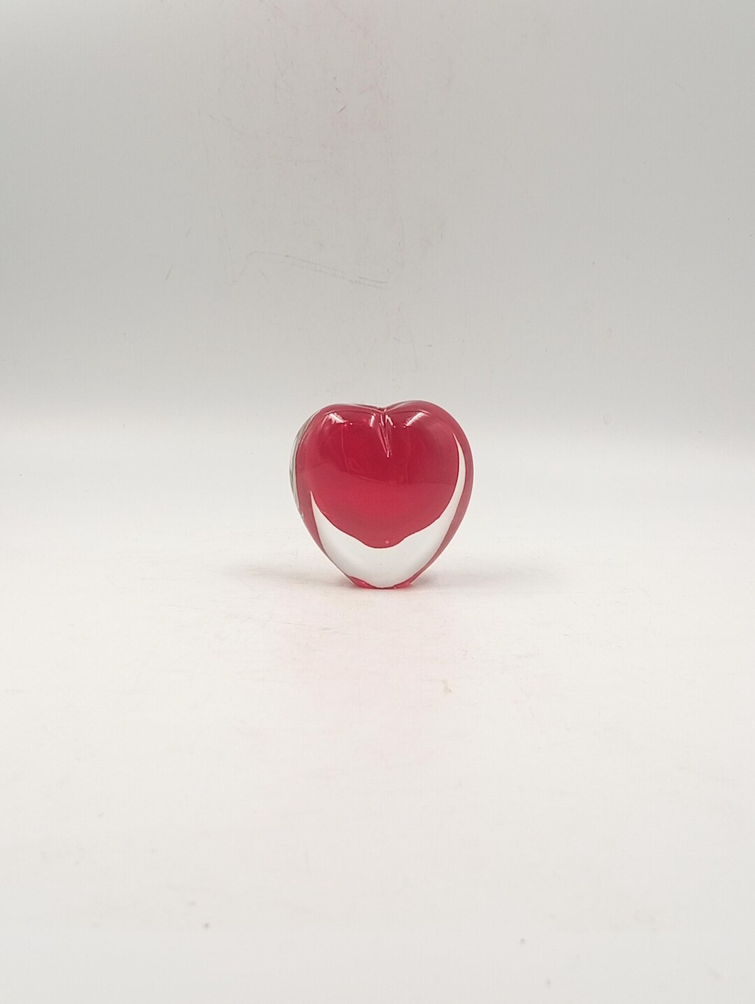 Soliflore Vase Heart Vintage Murano Glass Sommerso Red Salviati ...