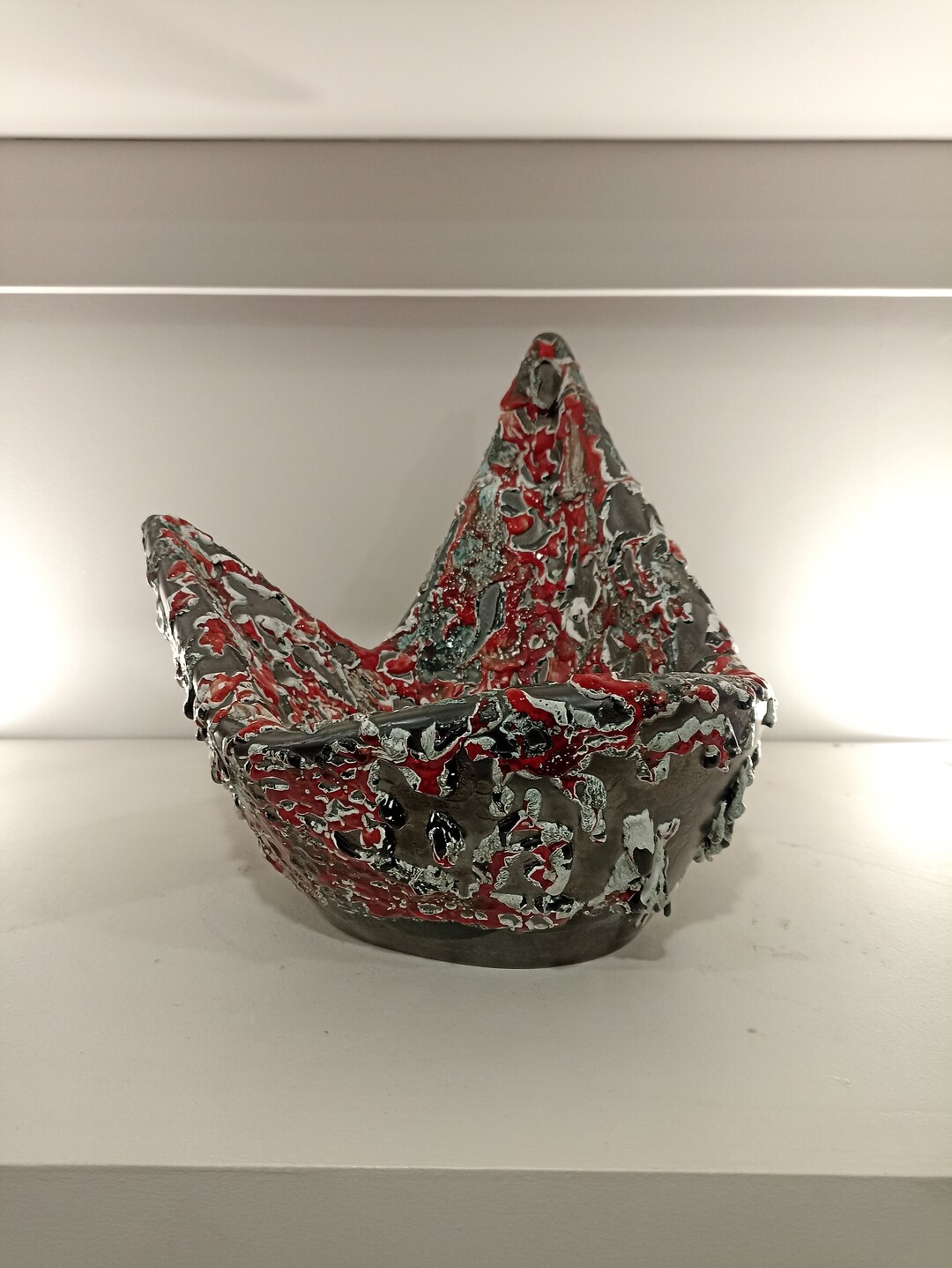 Large Vintage Brutalist Ceramic Cup Fat Lava 60's 70s France Vallauris ...