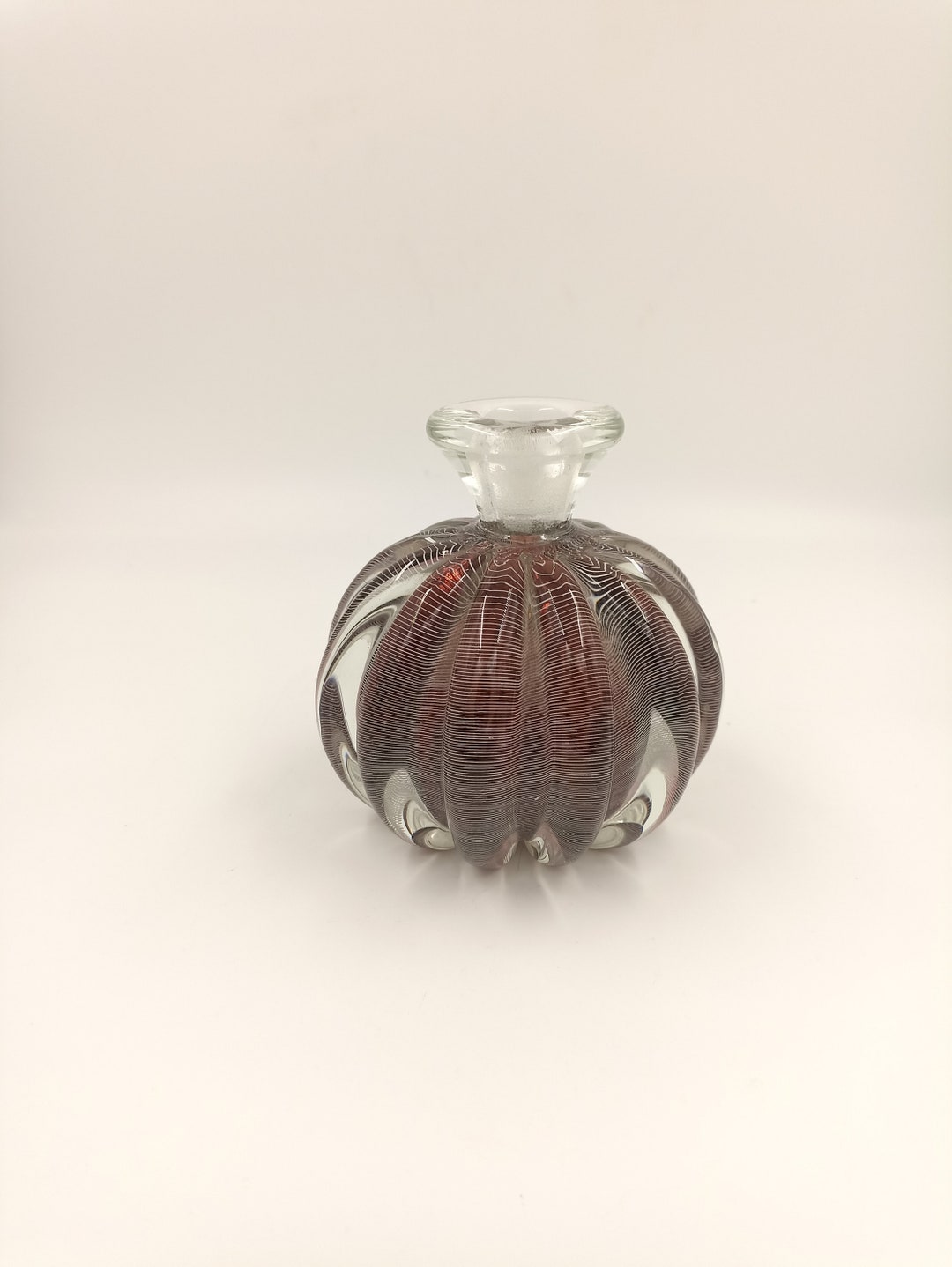 Murano Polylobed Ribbed Bottle Vase Vintage Design Midcentury Space Age ...