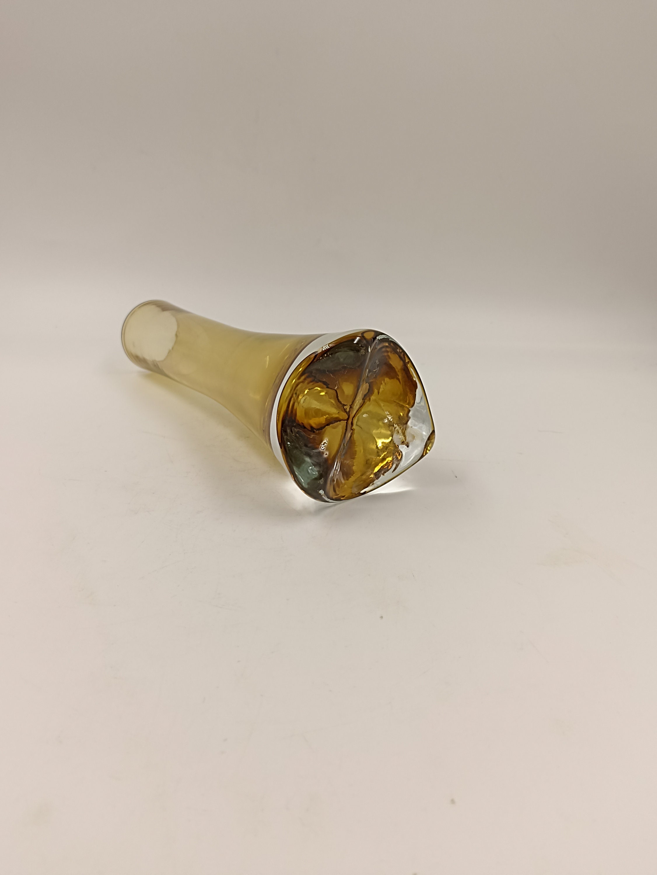 Vintage Tripod Vase Amber Glass Aseda Bo Borgström Scandinavian Design ...
