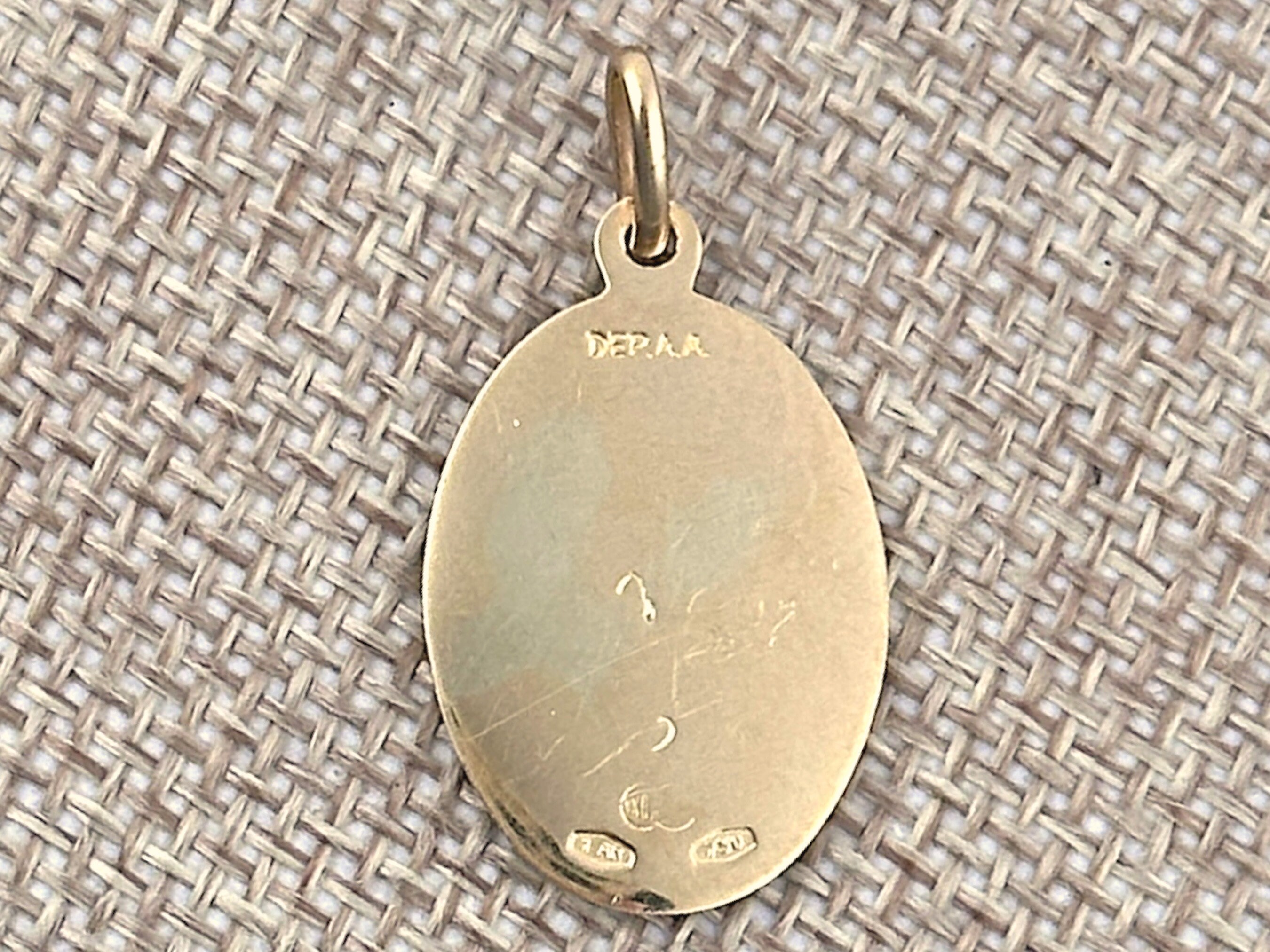 18k Vintage Augis Rare Italian Oval Charm - Etsy