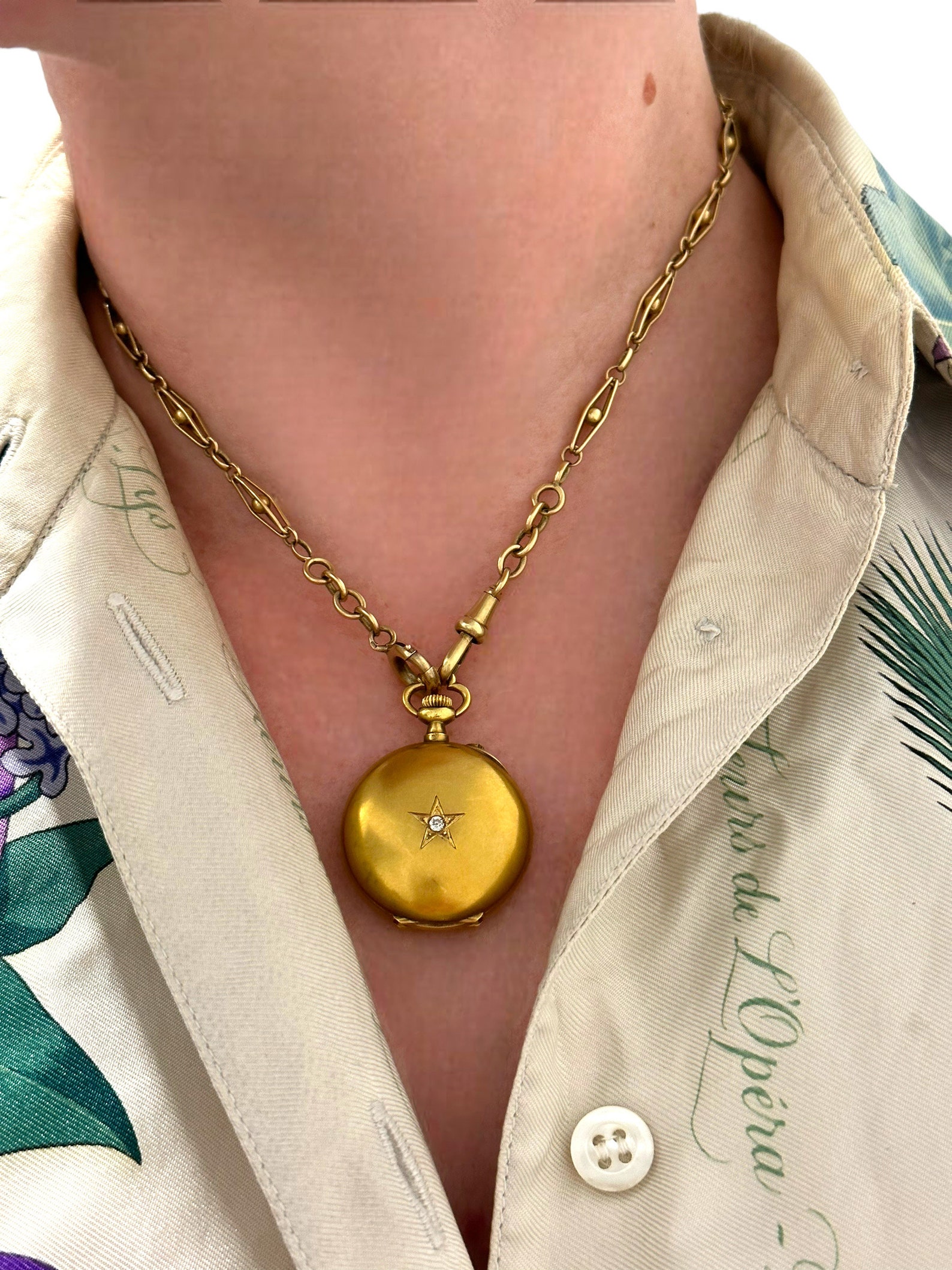 Antique French Belle Epoque Pocket Watch With 18k Case and Star-set Old ...