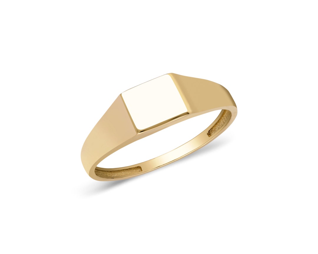 Signet Square Ring,square Signet Men's and Women Ring,personalized ...