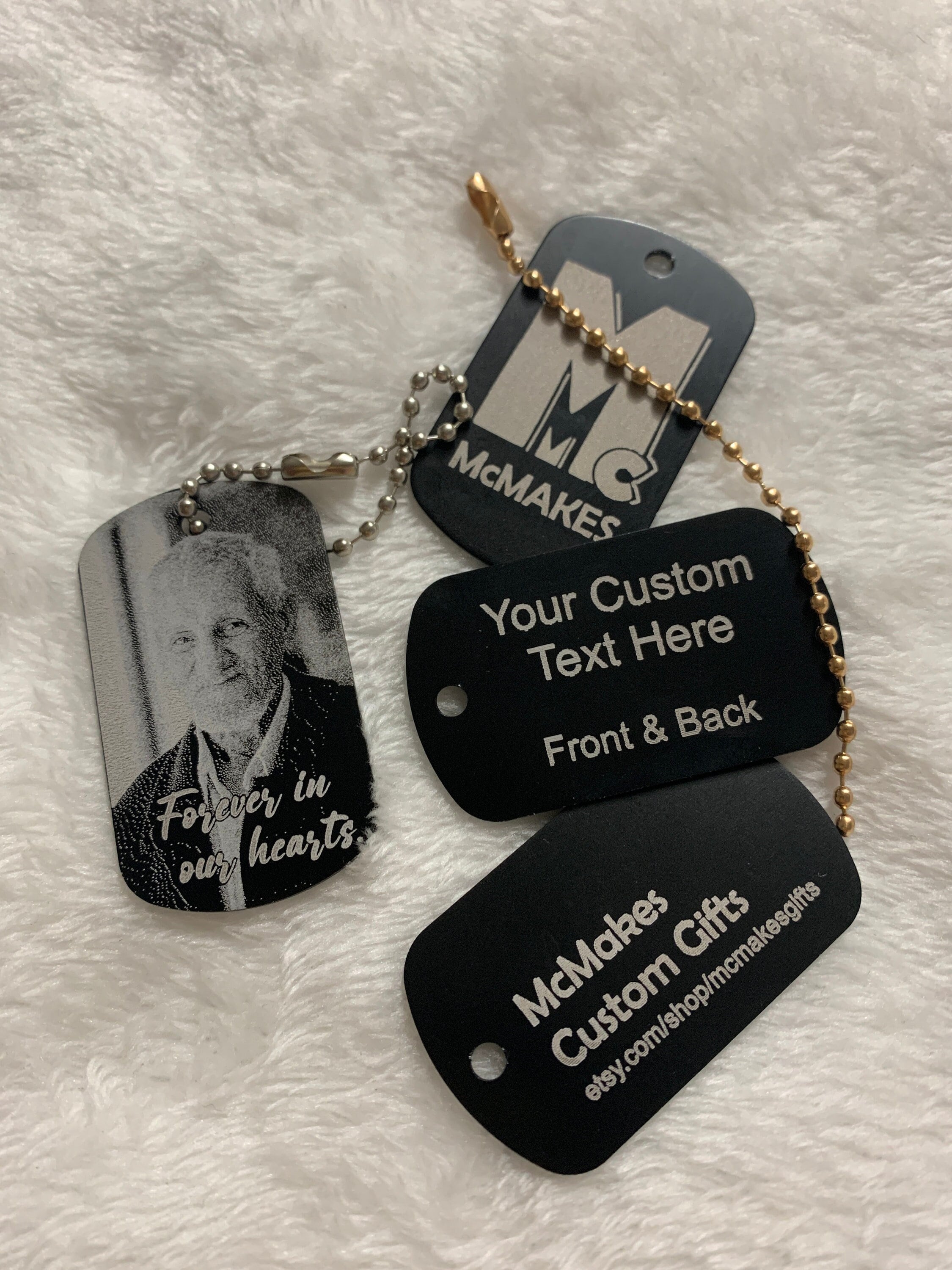 Custom Photo Dog Tag: Laser Engraved Aluminum Military Tag Keychain - Etsy