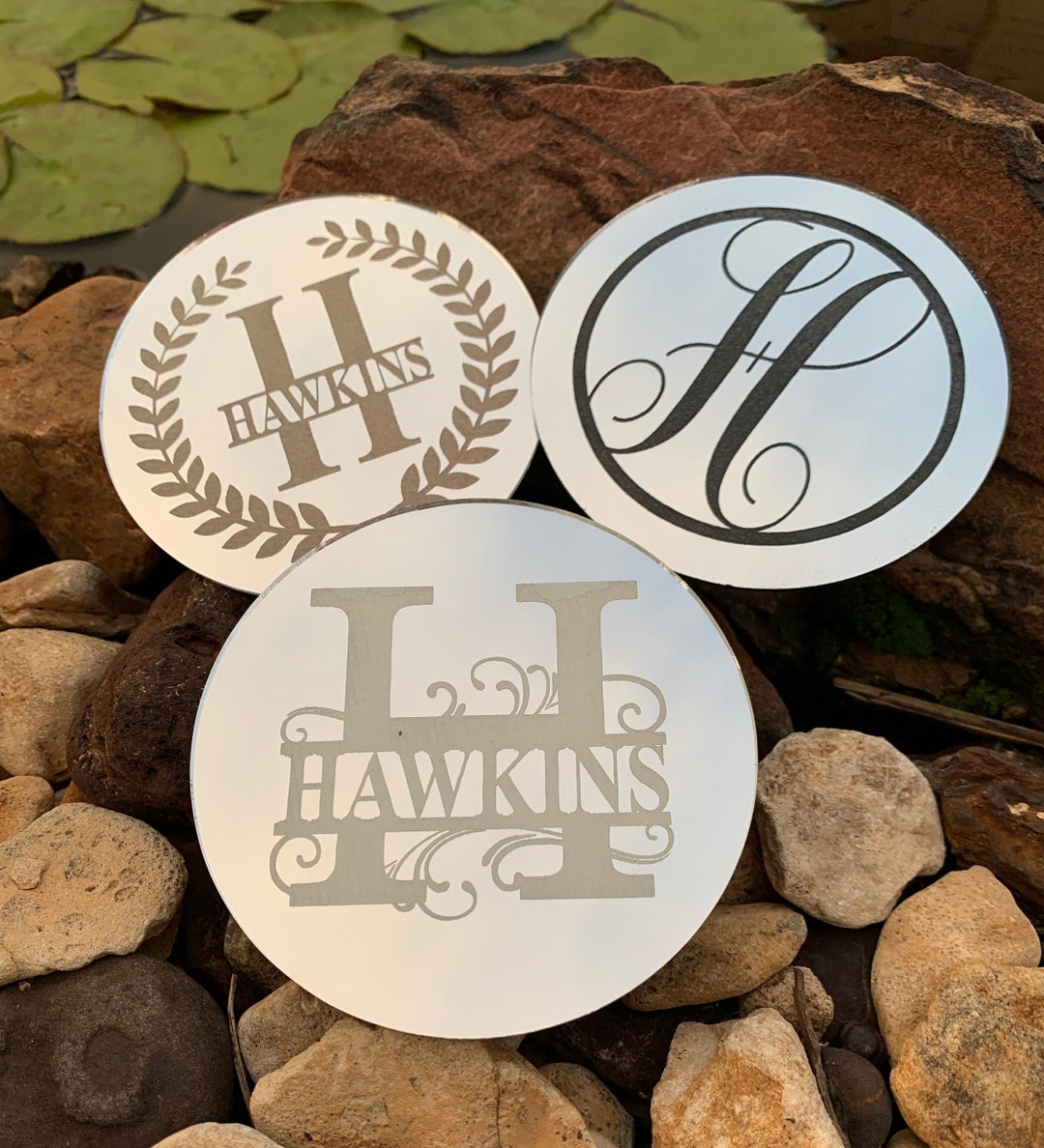 Monogrammed Glass Mirror Coasters: Personalized Wedding Gifts - Etsy