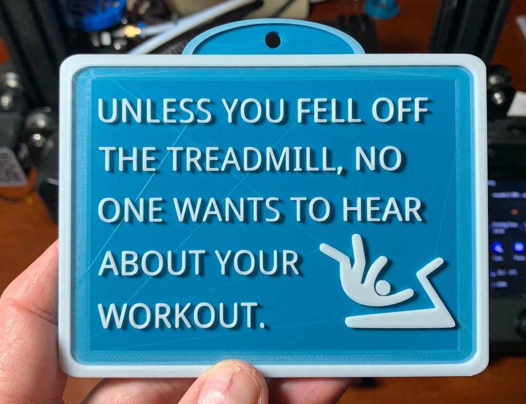 3D Printed Workout Sign: Treadmill Humor - Etsy