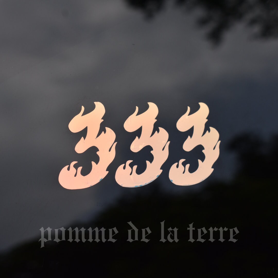 333 Angel Number Sticker Old English or Flame Font Permanent ...