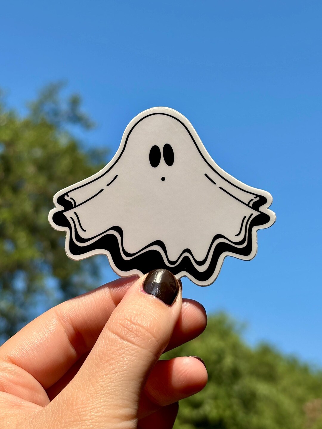 Cute Spooky Halloween Ghost Sticker | Waterproof Vinyl | Die-cut ...