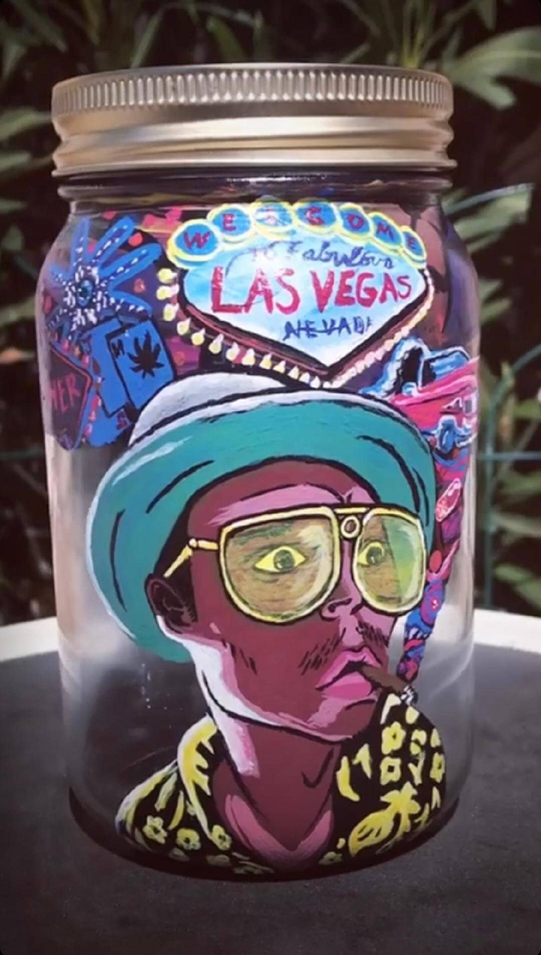 Custom Hand Painted Stash Jars, Herb Storage Jar, Small Glass Storage ...