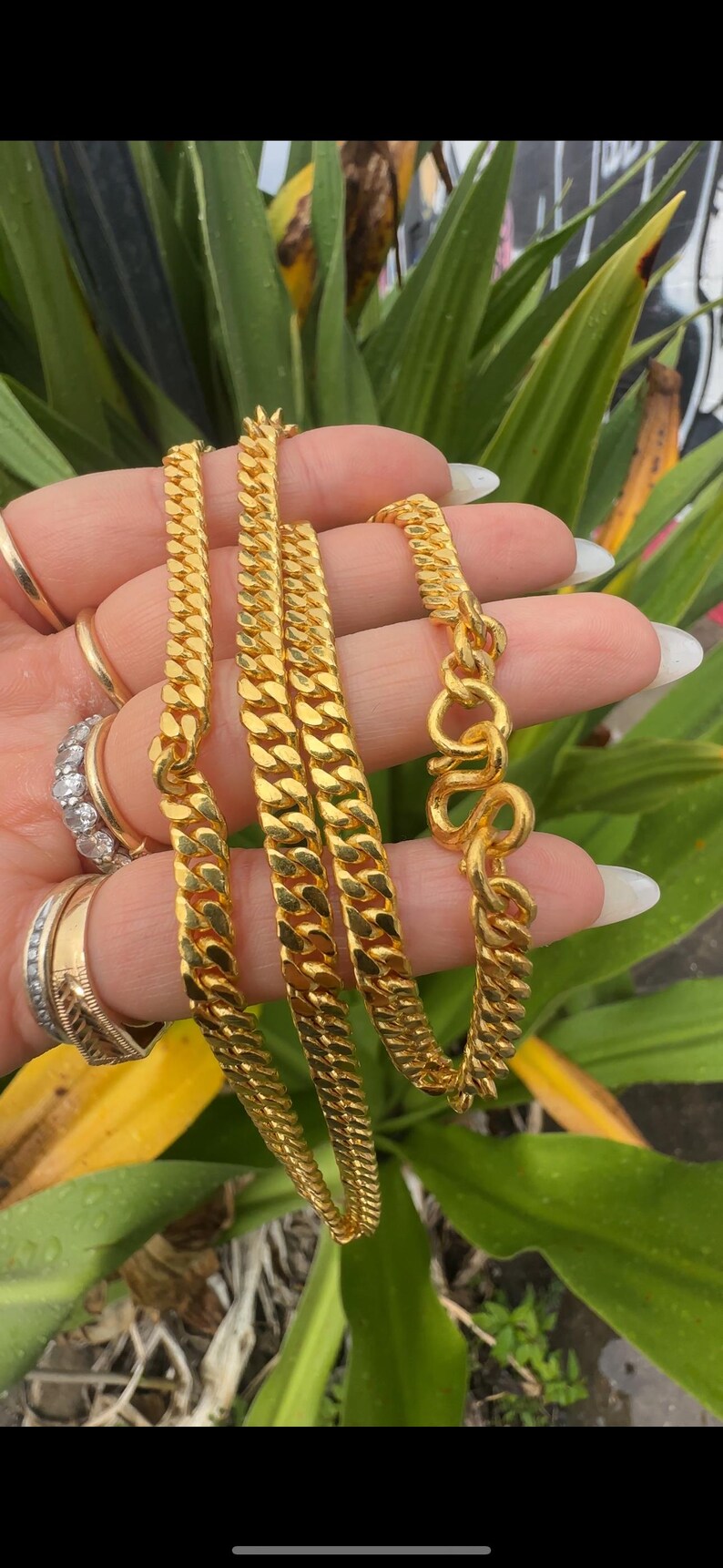 24K Cuban Link Chain 21 Inches - Etsy