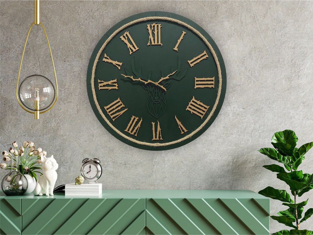 Unique Wall Clock Green Wall Clock Silent Wall Clock Clocks - Etsy