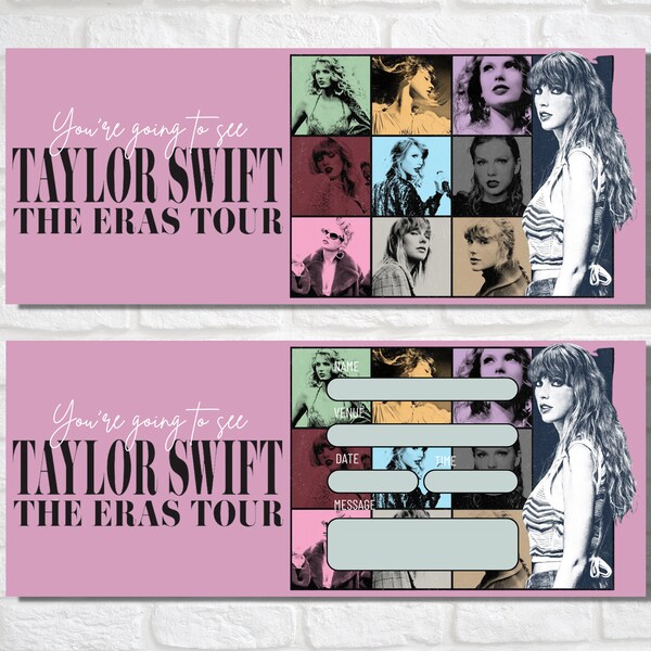 The Eras Tour Ticket Template - Etsy