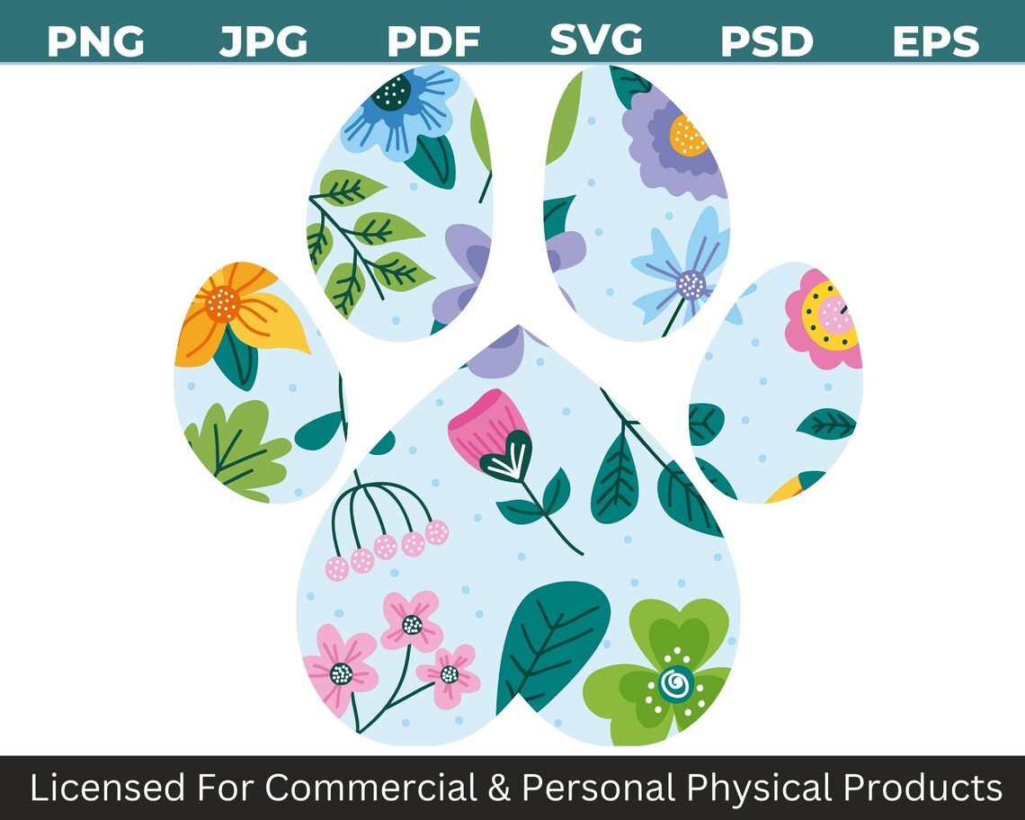 Spring Paw Prints SVG PNG JPG Digital Bundle Dog Mom Svg Dog Mom Png ...