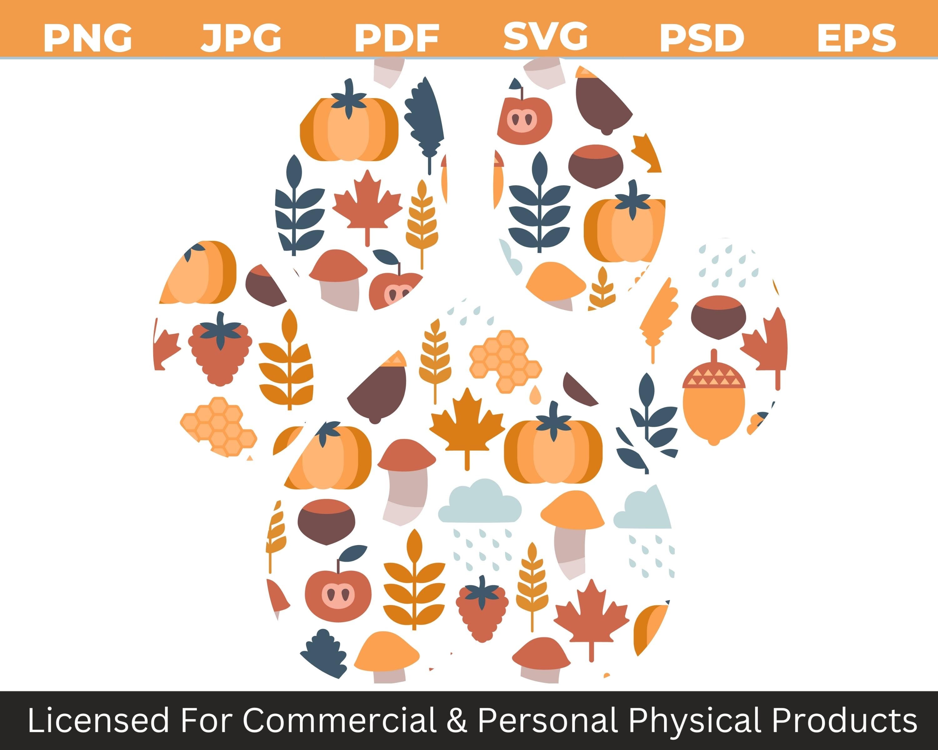 Fall Paw Prints SVG PNG JPG Digital Bundle Dog Mom Svg Dog Mom Png Pet ...