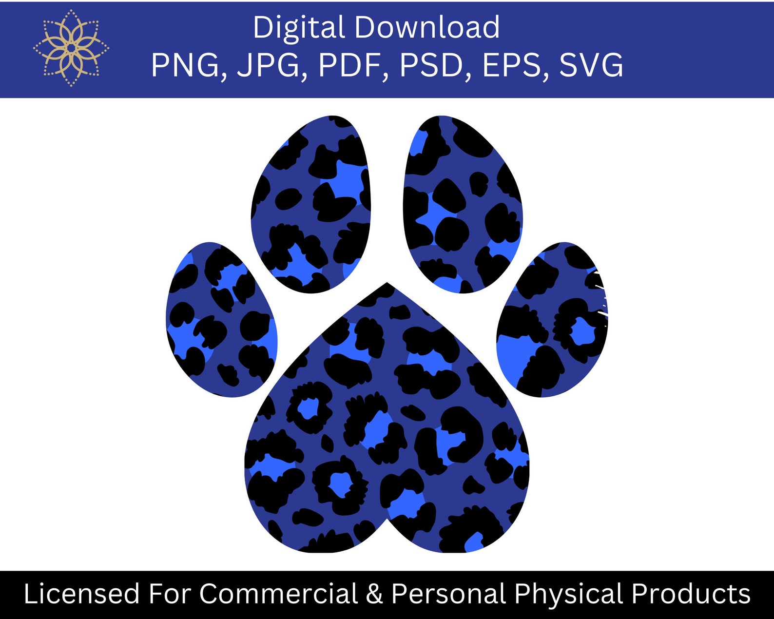 Leopard Paw Prints SVG PNG JPG Bundle, Cheetah Paw Prints Clipart ...