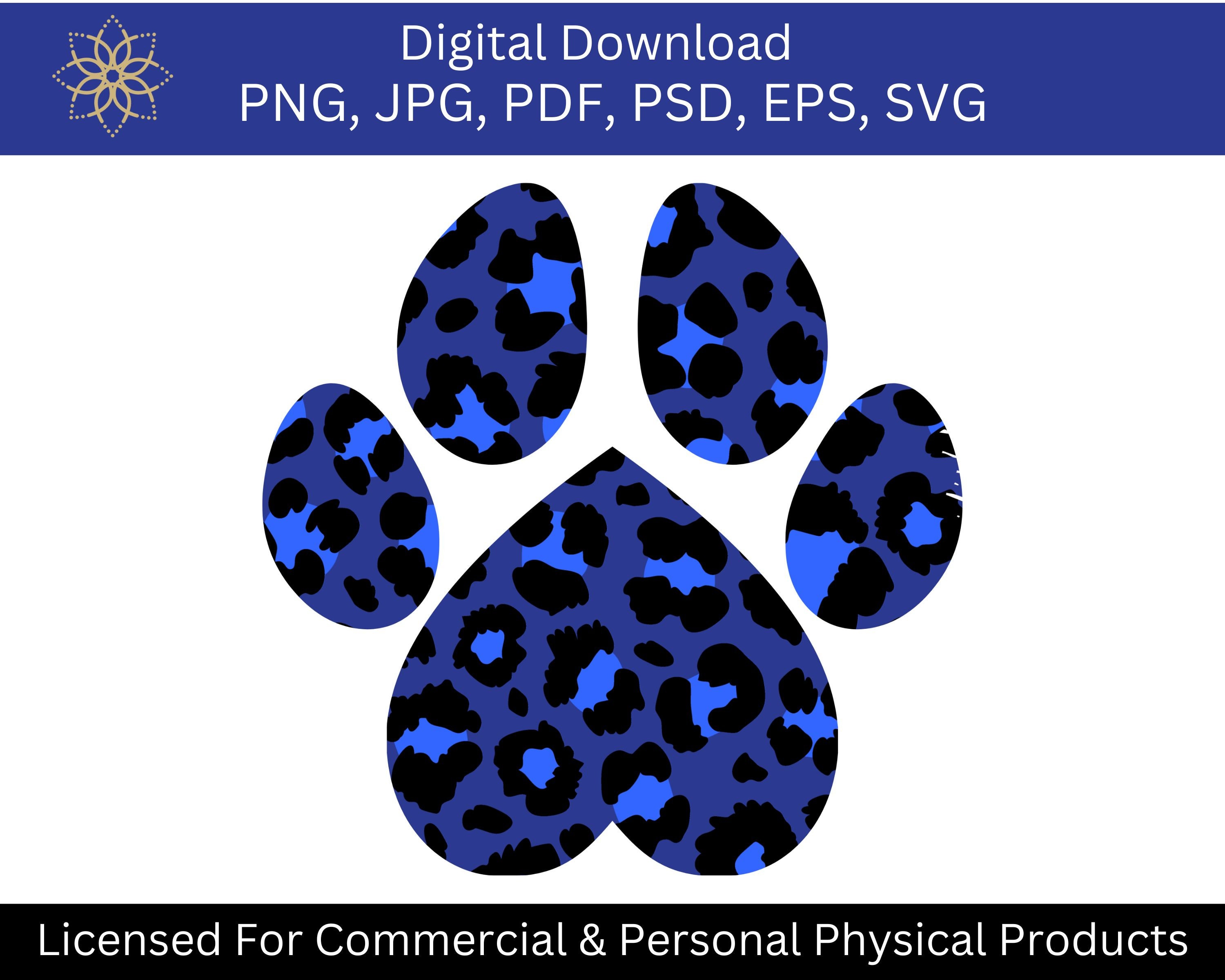 Leopard Paw Prints SVG PNG JPG Bundle, Cheetah Paw Prints Clipart ...