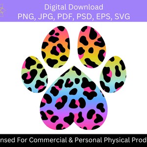 Leopard Paw Prints SVG PNG JPG Bundle, Cheetah Paw Prints Clipart ...