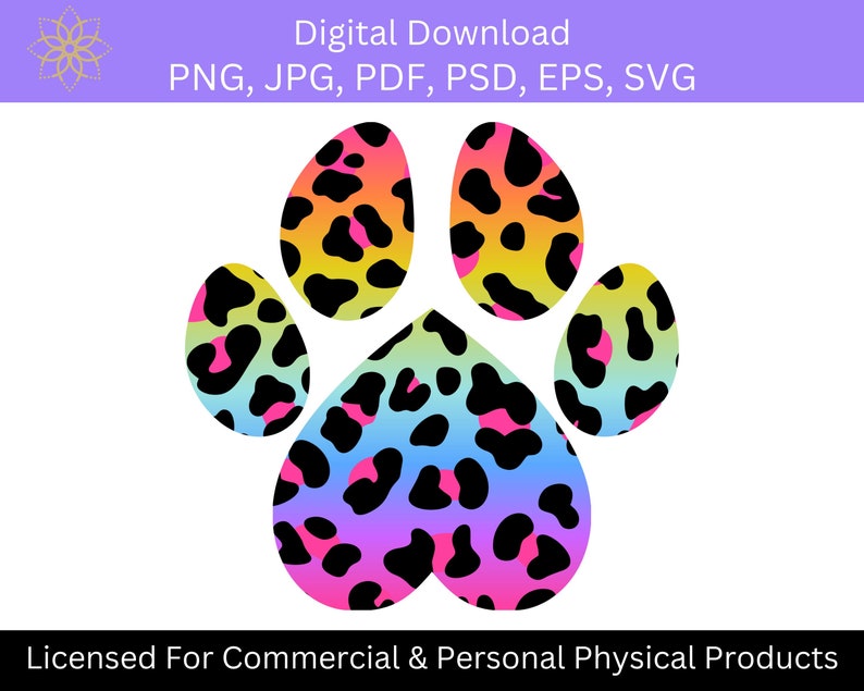 Leopard Paw Prints SVG PNG JPG Bundle, Cheetah Paw Prints Clipart ...