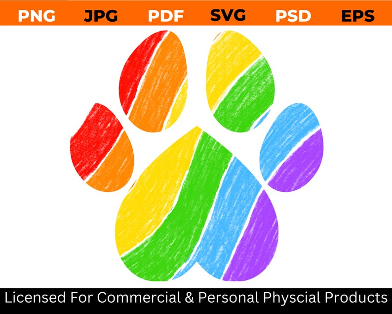 Rainbow Paw Prints Clipart: Dog Mom SVG Bundle (digital Download) - Etsy