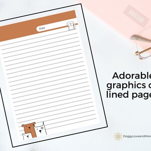 Cute Dog-themed Lined Notes and Journal Pages PRINTABLE Dog Paws ...