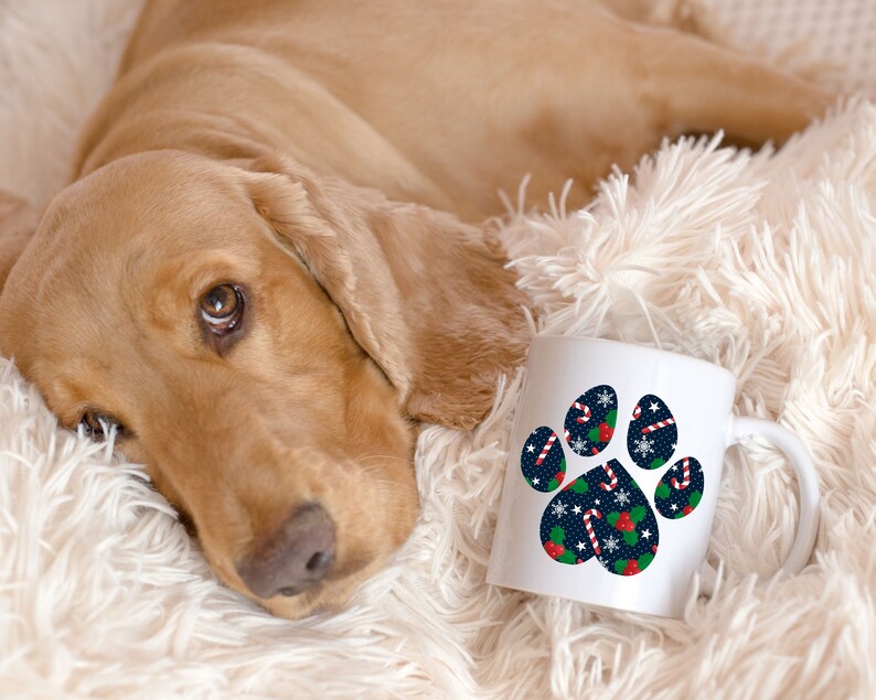 Christmas Paw Prints SVG PNG JPG Bundle, Holiday Paw Print Clipart ...