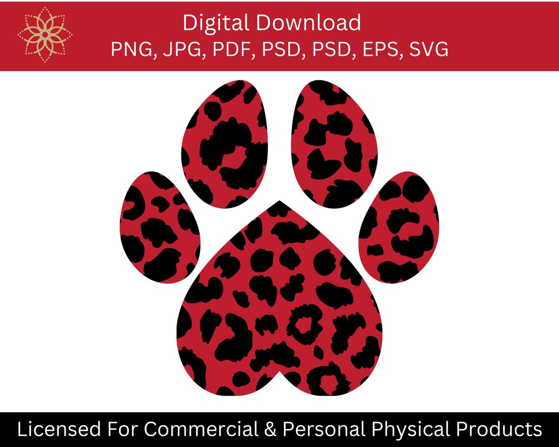 Leopard Paw Prints SVG PNG JPG Bundle Cheetah Paw Prints - Etsy