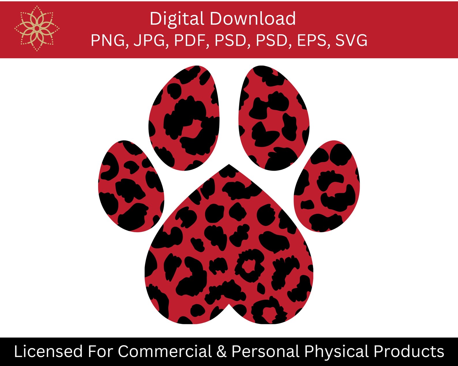 Leopard Paw Prints SVG PNG JPG Bundle Cheetah Paw Prints - Etsy
