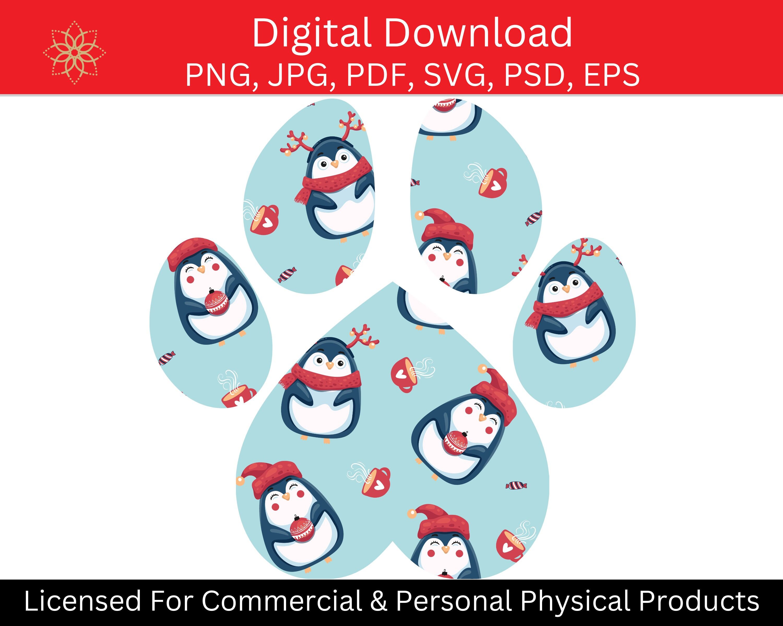 Winter Season Paw Prints SVG PNG JPG Bundle Paw Prints - Etsy