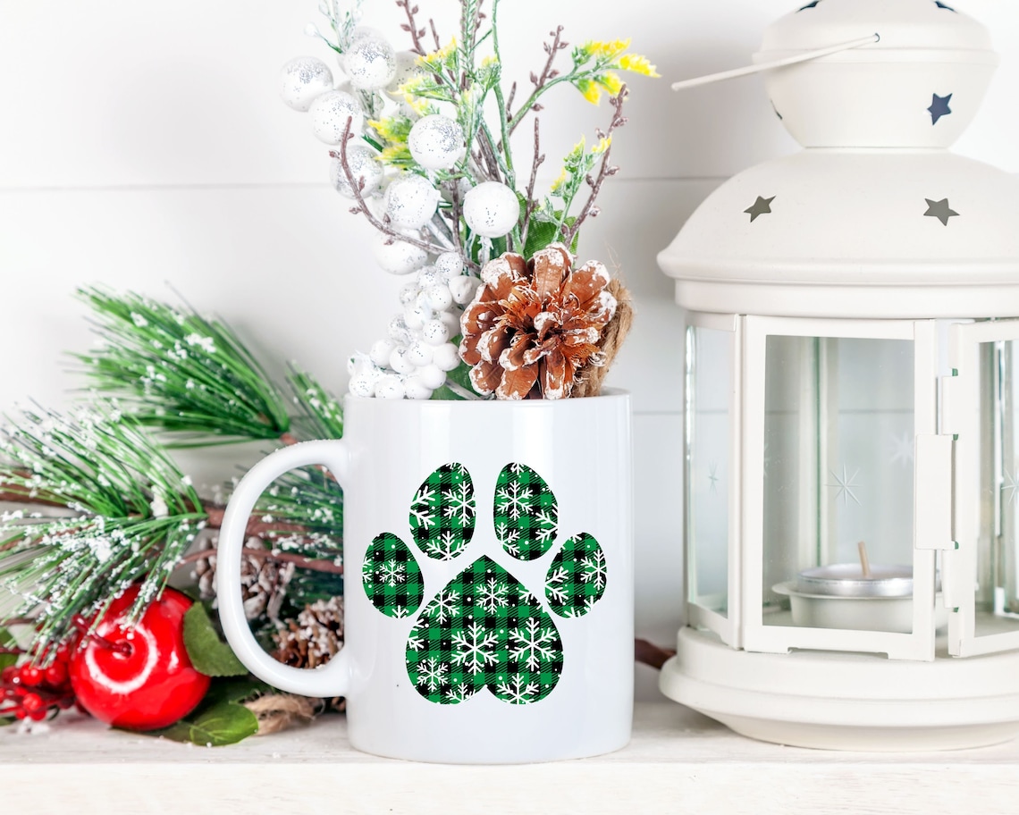 Winter Snowflake Dog Paw Prints SVG PNG JPG Digital Bundle Dog Mom Svg ...