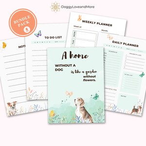 Watercolor Dog-themed Daily Planner Weekly Planner to Do List and Notes ...
