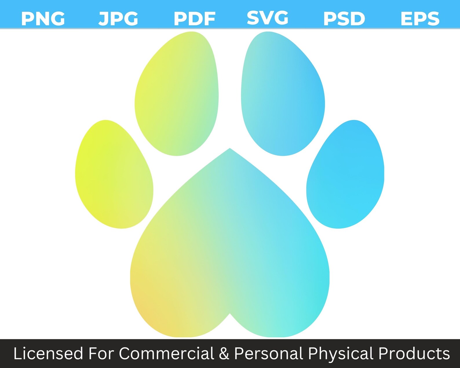 Gradient Dog Paw Prints SVG PNG JPG Digital Bundle Dog Mom Svg Dog Mom ...