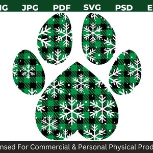 Winter Snowflake Dog Paw Prints SVG PNG JPG Digital Bundle Dog Mom Svg ...