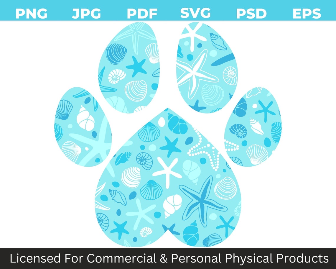 Summer Season Paw Prints SVG PNG JPG Digital Bundle Dog Mom - Etsy