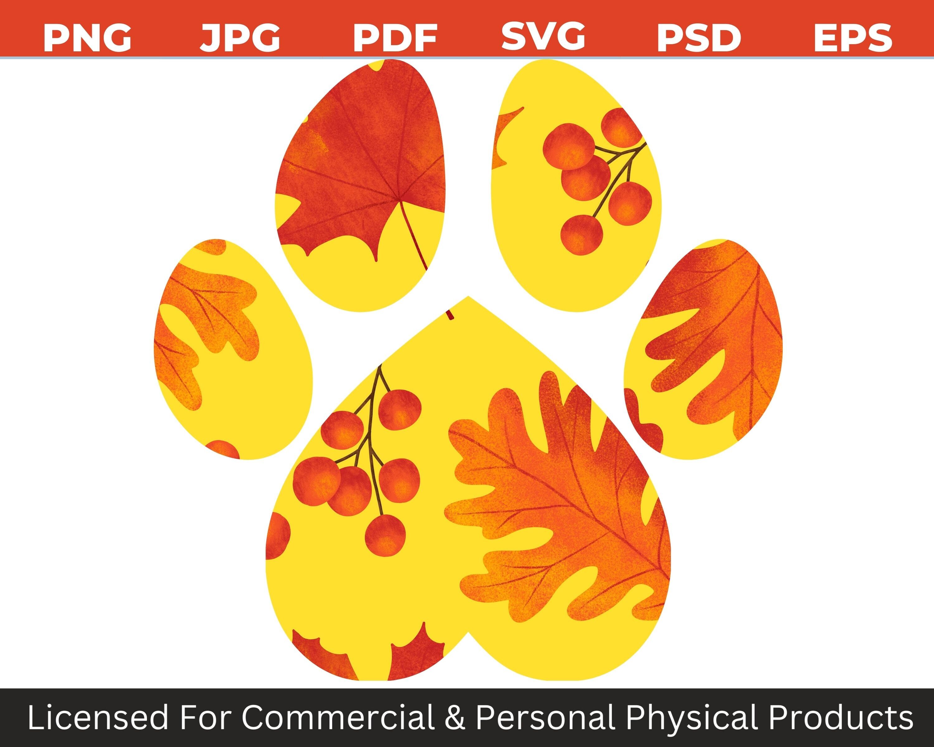 Fall Paw Prints SVG PNG JPG Digital Bundle Dog Mom Svg Dog Mom Png Pet ...