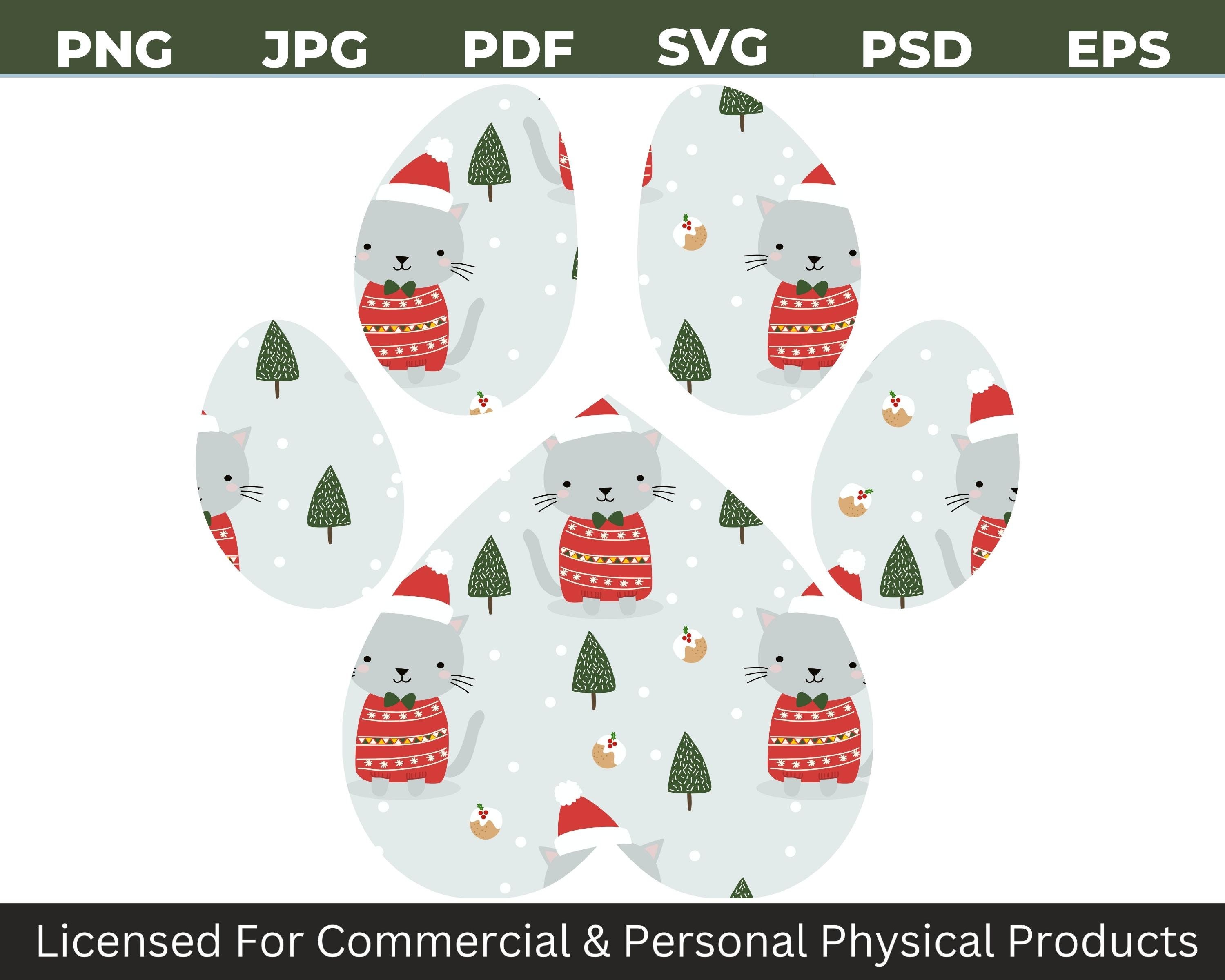 Kids Christmas Dog Paw Prints SVG PNG JPG Digital Bundle Dog - Etsy